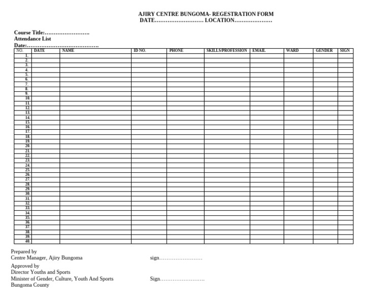 Ajiry Form List Bungoma | PDF