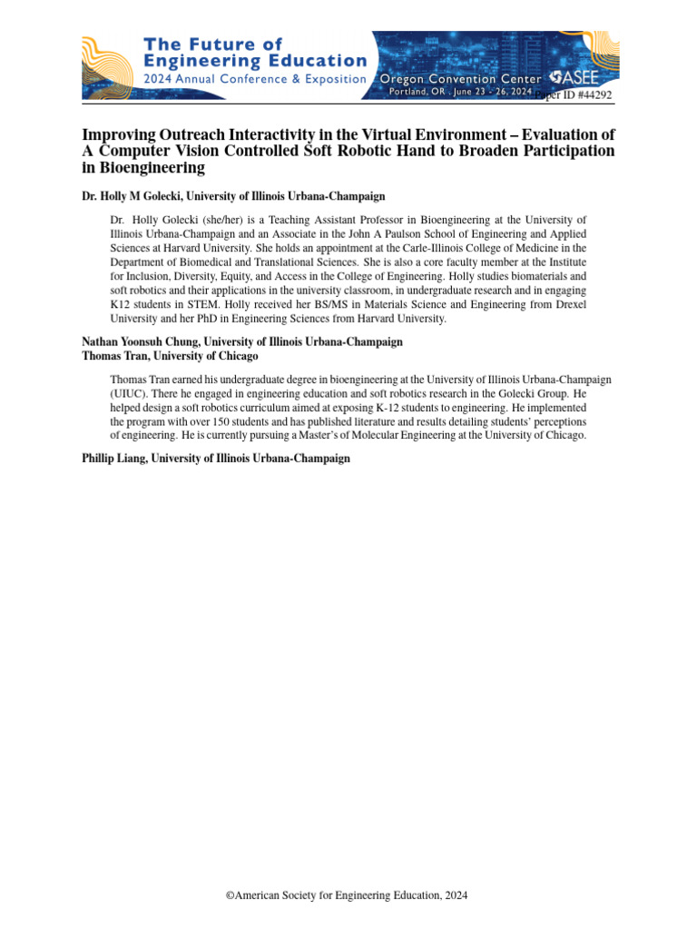 Improving Outreach Interactivity in The Virtual Environment Evaluation ...
