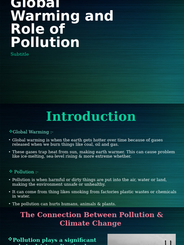 Global Warming and Role of Pollution | PDF | Climate Change | Pollution