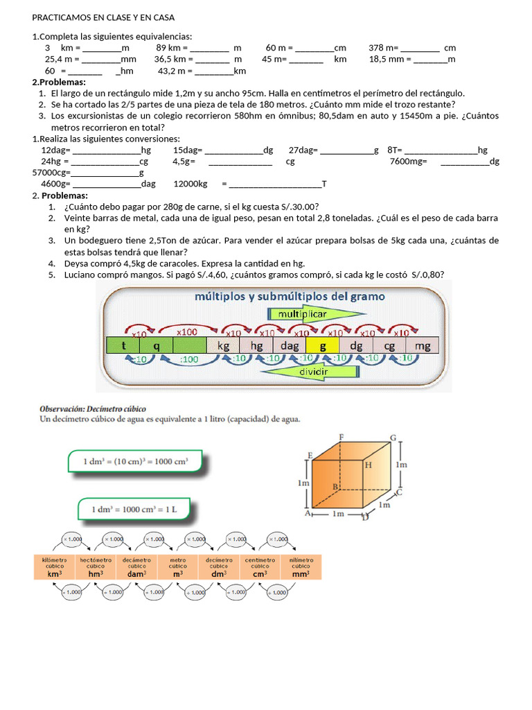 Practicamos en Clase y en Casa | PDF