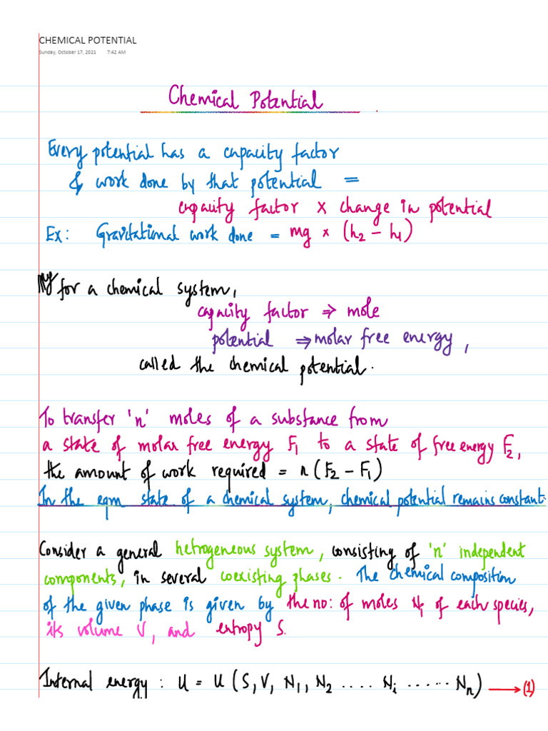 PG s2 - Chemical Potential | PDF