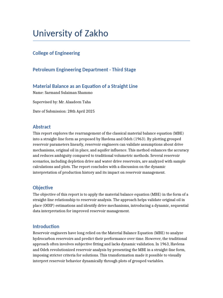 Straight-Line Material Balance Analysis | PDF | Petroleum Reservoir | Gases