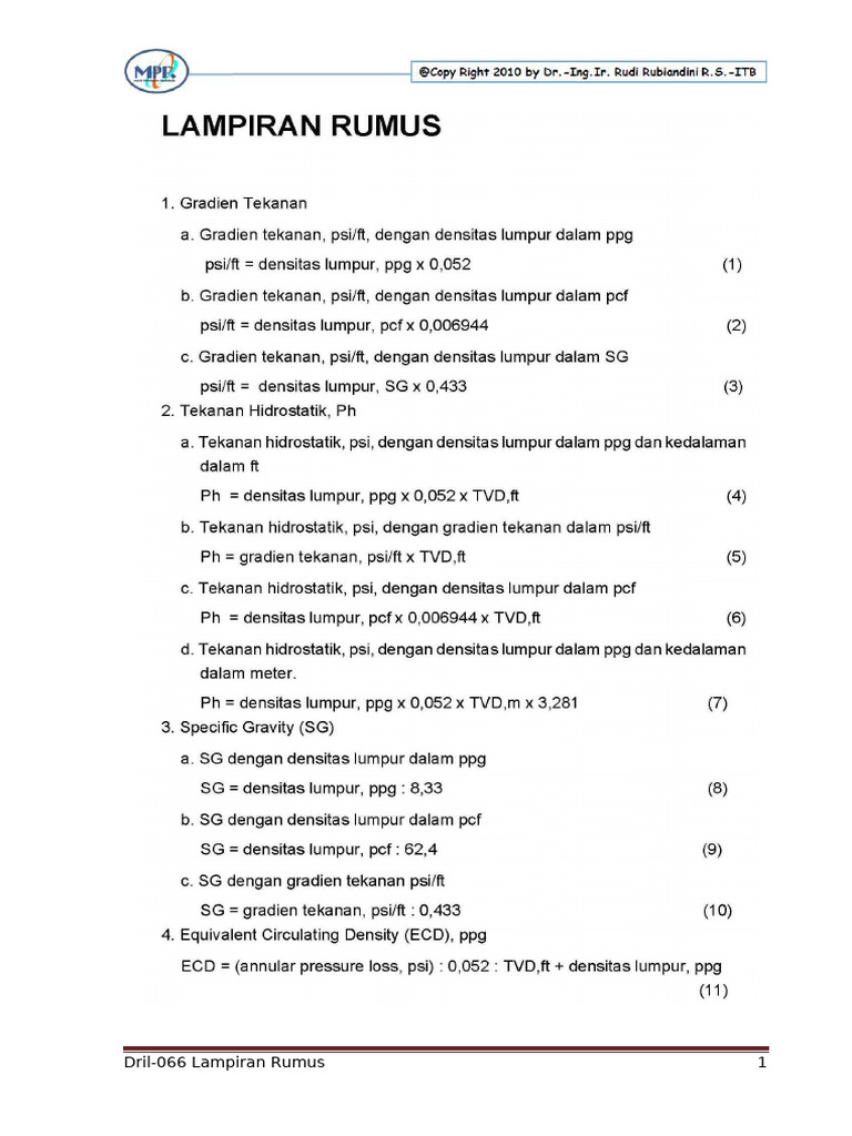 Dril-066 Lampiran Rumus | PDF