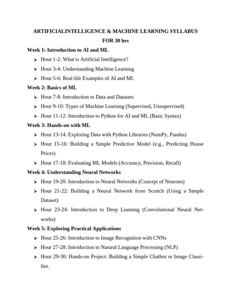 ARTIFICIALINTELLIGENCE Syllabus | PDF