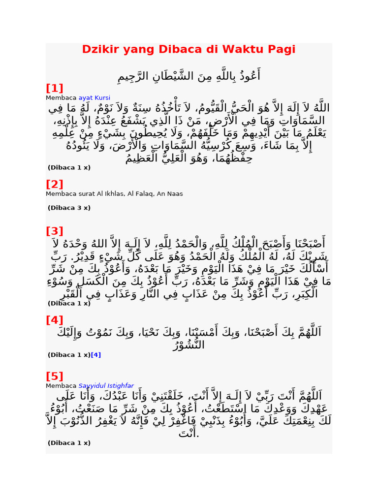 Dzikir Pagi Petang | PDF