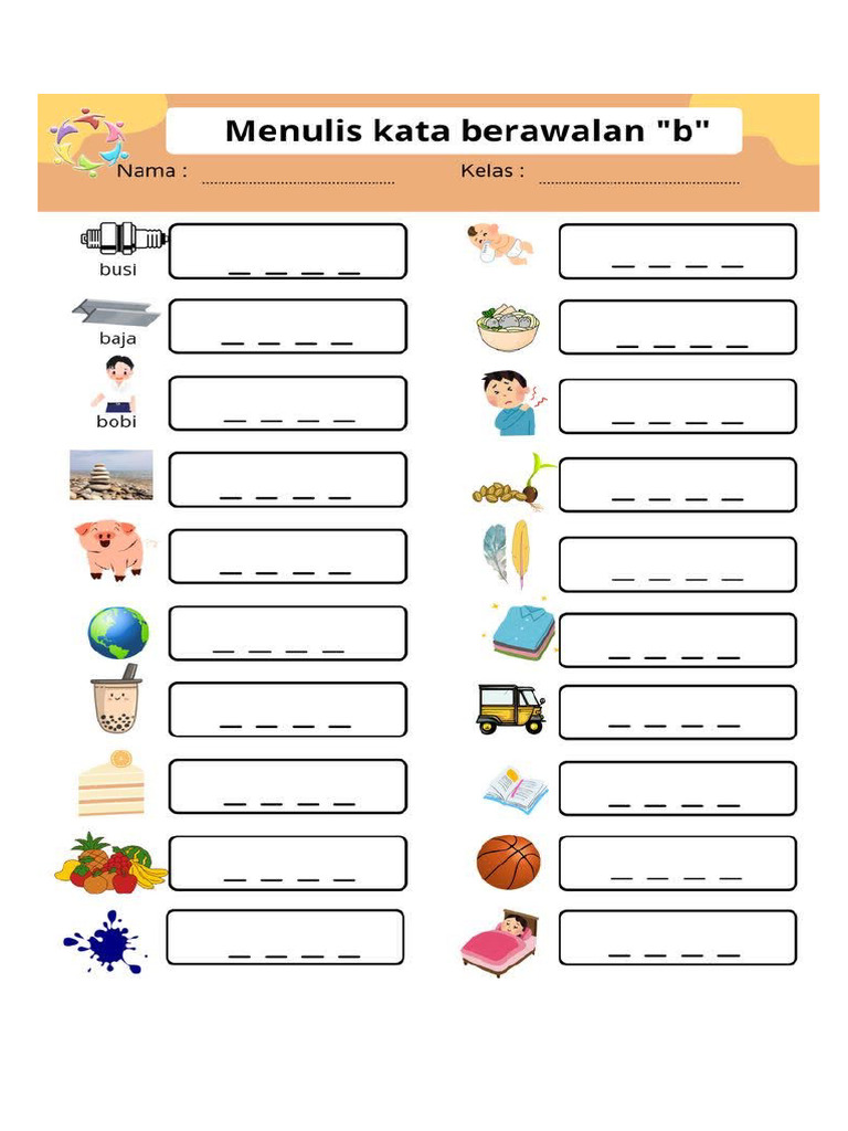 Menulis Kata Berawalan B | PDF