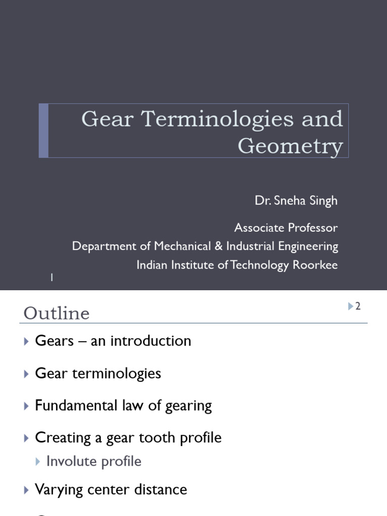 1 Gears Terminology Geometry New | PDF | Gear | Mechanical Engineering