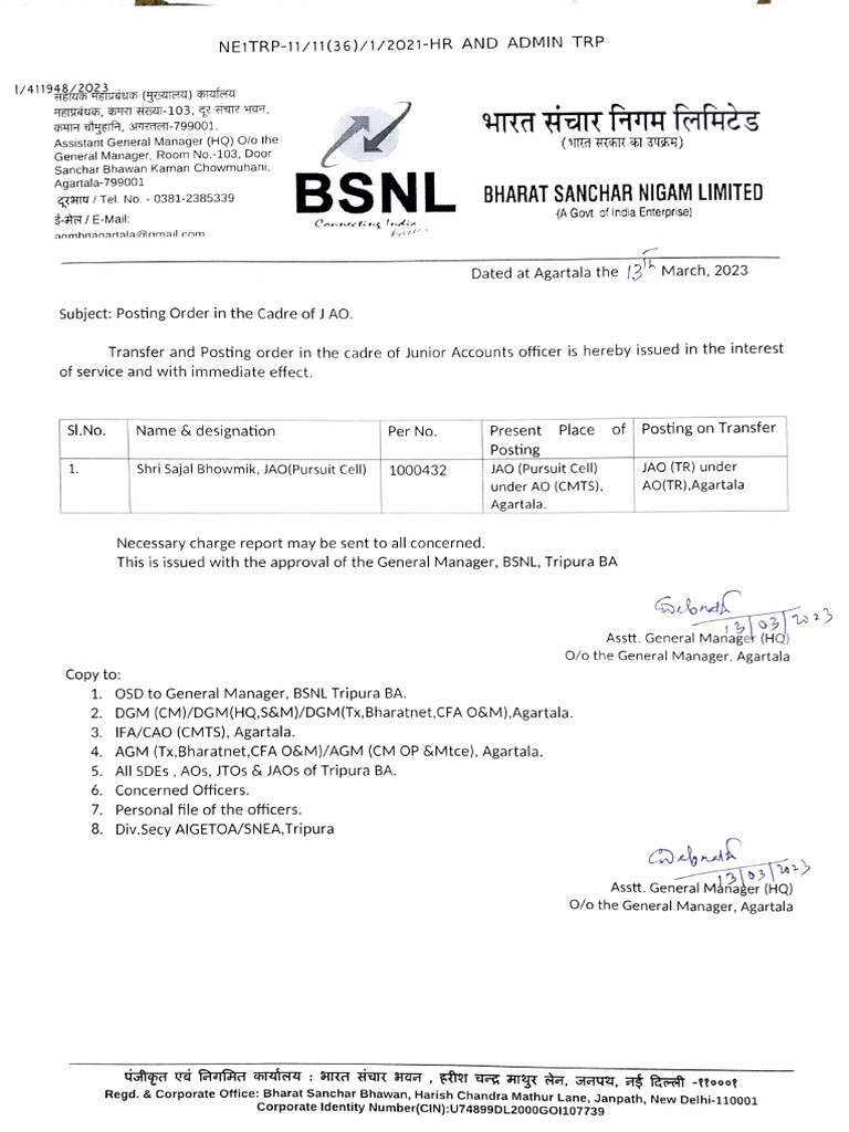 Posting Order of JAO | PDF | New Delhi | Government Of India