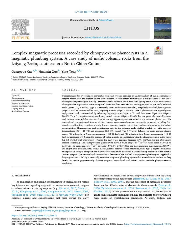 Used-paper-Primary Melt-Evolution-Paper | PDF | Magma | Igneous Rock