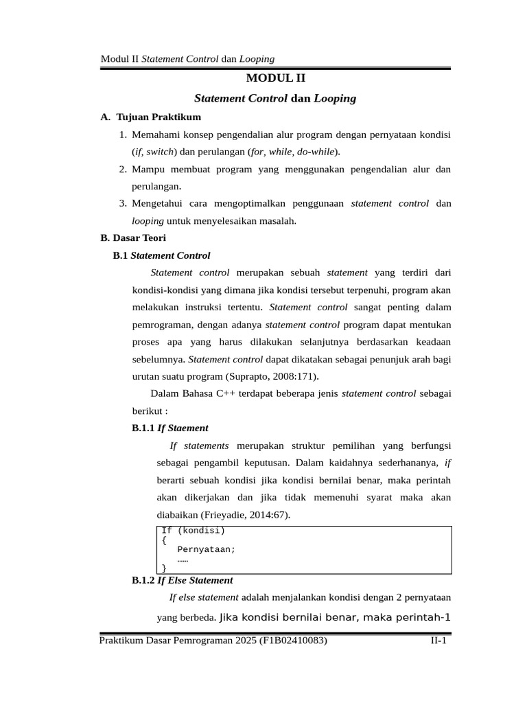 Modul 2 Dasprog Revisi 2025 | PDF