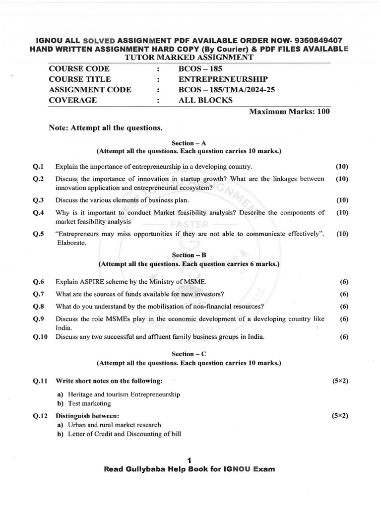 BCOS 185 English July 2024 June 2025 JGWMMP | PDF