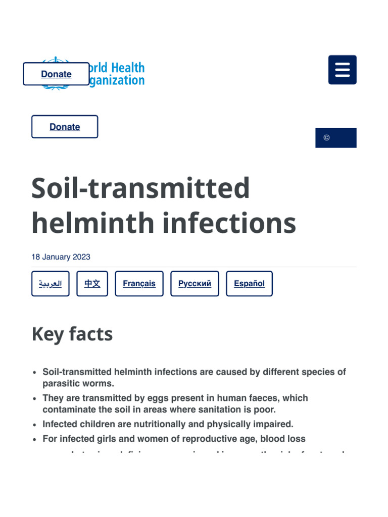 Soil-Transmitted Helminth Infections | PDF | Public Health | Medicine