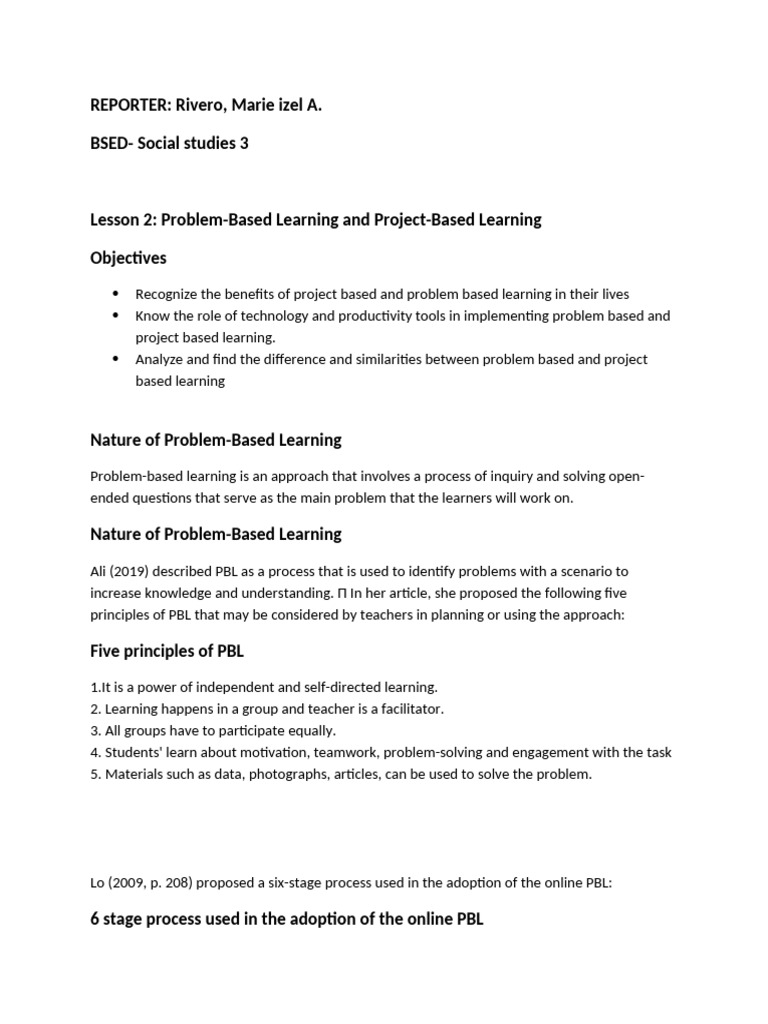 Lesson 2 - Probl-WPS Office | PDF | Teaching | Liberal Arts Education