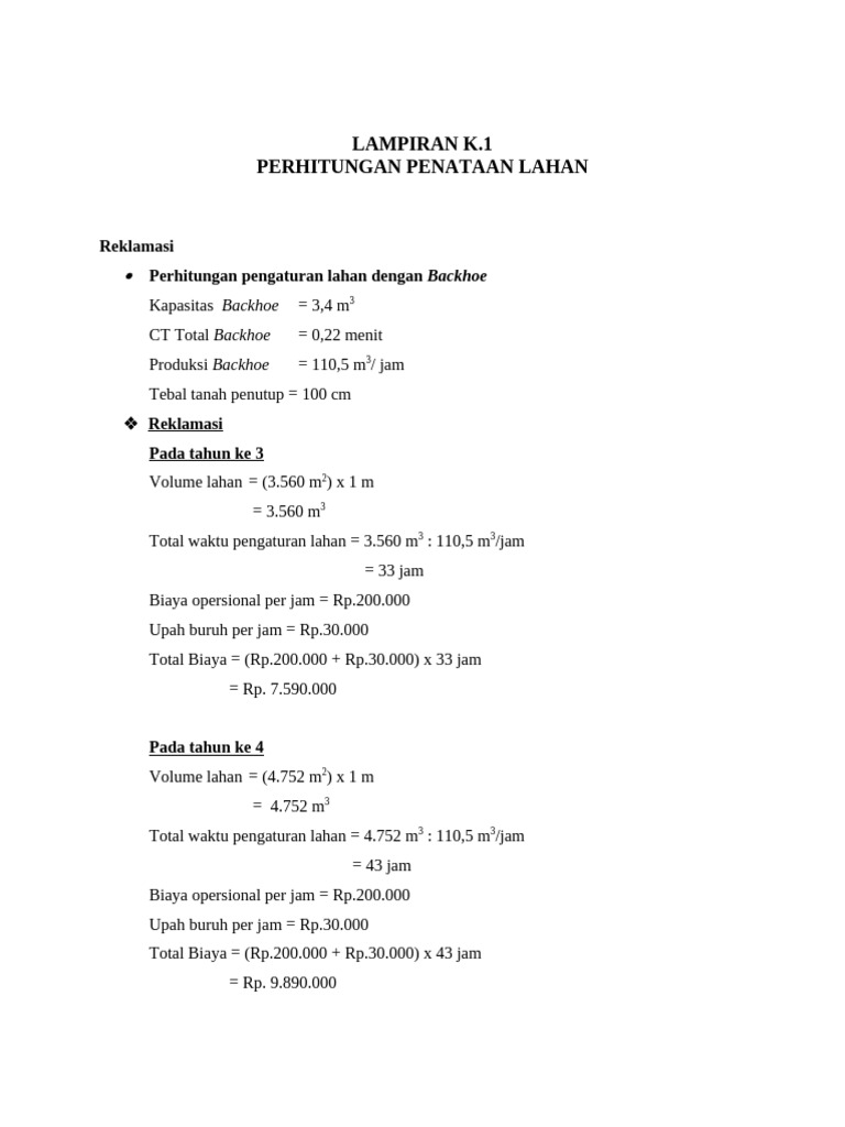 Lampiran Penataan Lahan | PDF