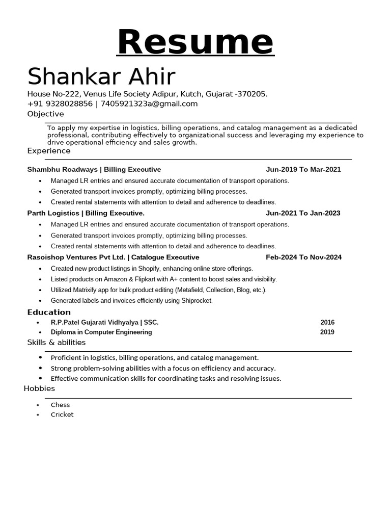 Resume1 | PDF
