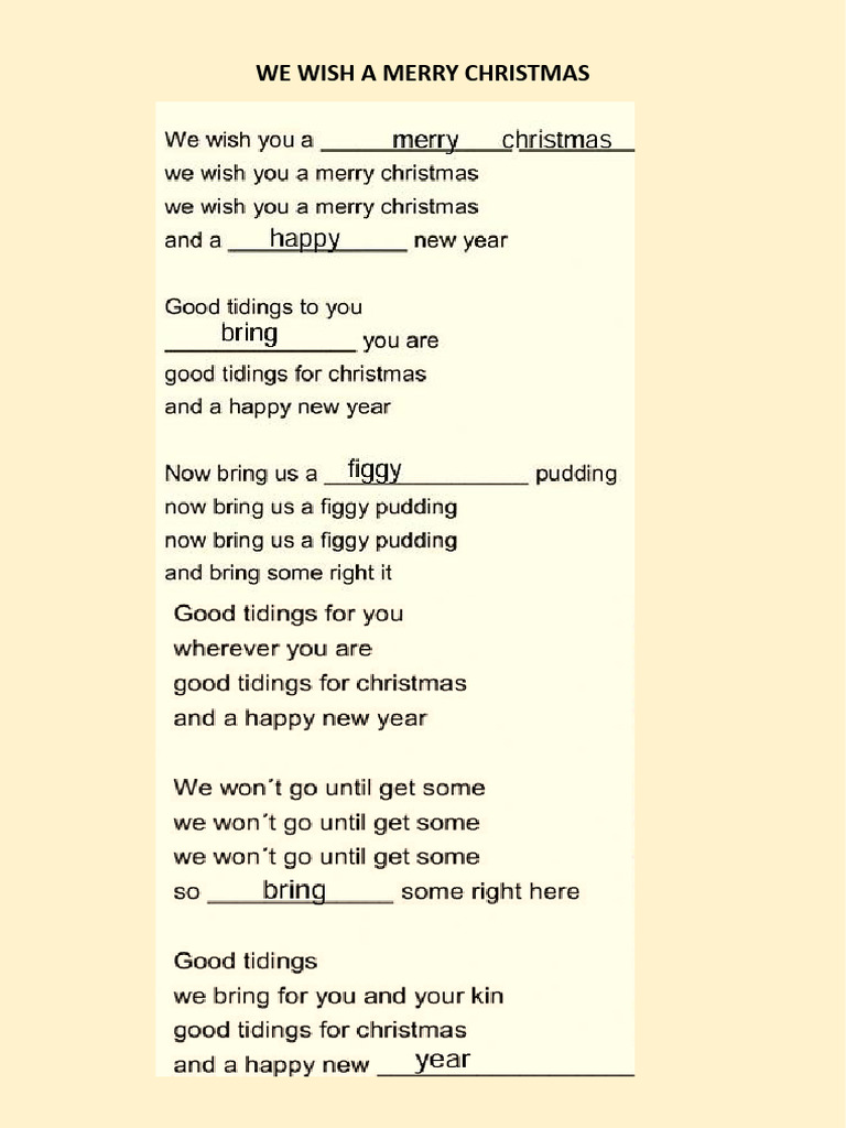 We Wish A Merry Christmas | PDF