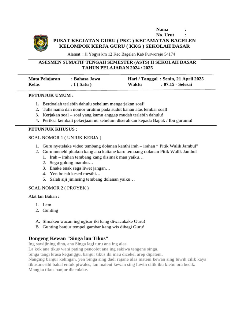 Soal Asts B Jawa | PDF