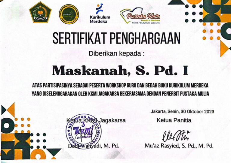 Sertifikat KKMJ | PDF