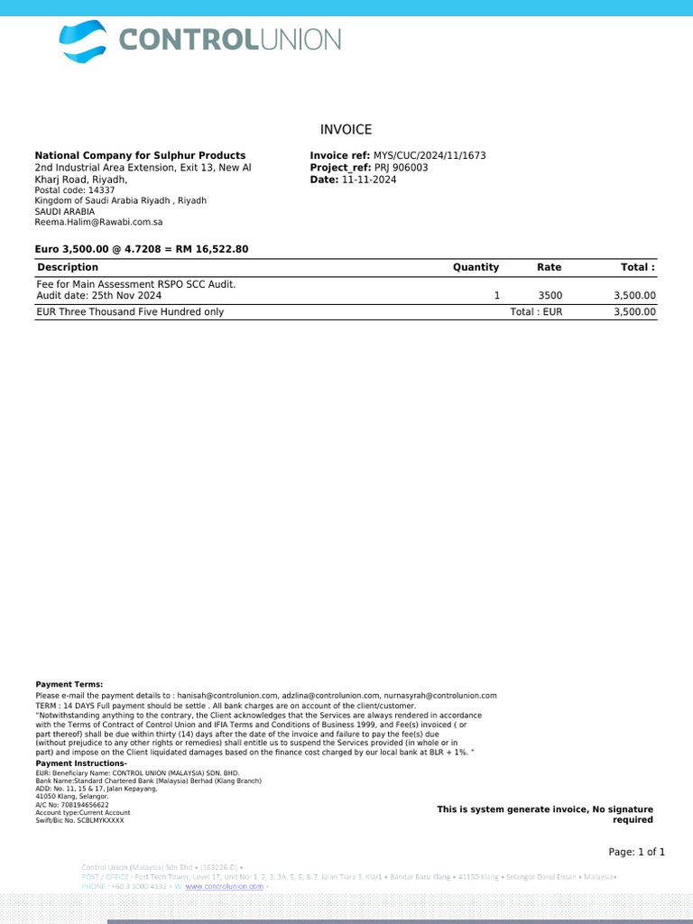 CUC-2024-11-1673-National Company For Sulphur Products | PDF