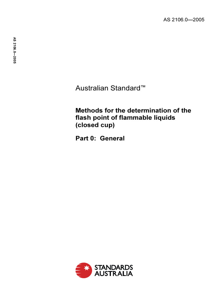 AS2106.0-2005 Methods For The Determination of The Flash Point of ...