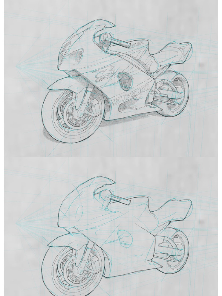 Motorbike Drawing Techniques | PDF
