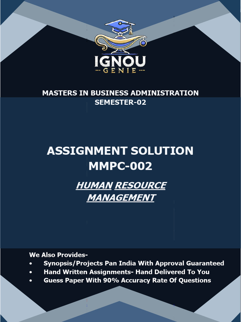 MMPC-002 (2025) Assignment Solution BY IGNOU GENIE | PDF | Employee Retention | Recruitment