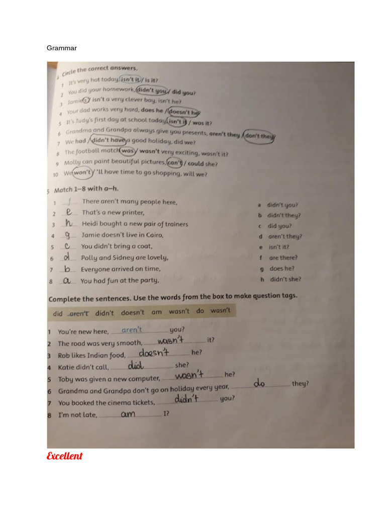 Grammar Workbook for Skill Improvement | PDF