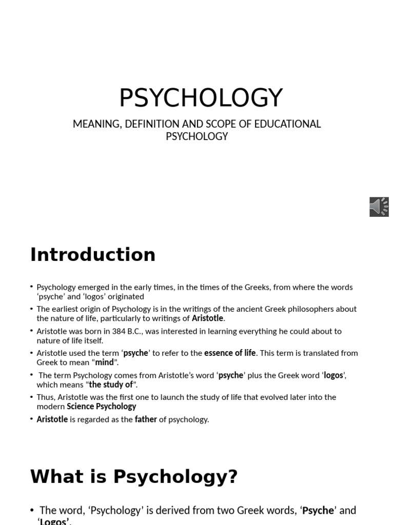 Lecture 1 - Introduction To PSYCHOLOGY | PDF | Educational Psychology ...