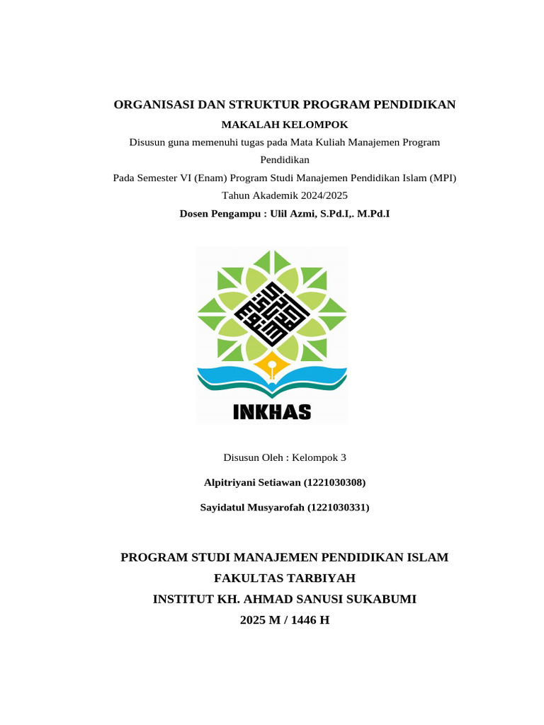 Kel 3 Matkul Manajemen Program Pendidikan | PDF
