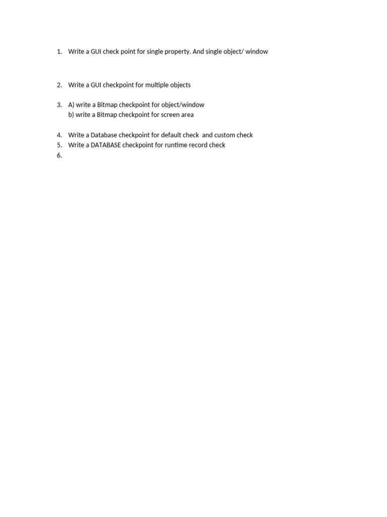 Write A GUI Check Point For Single Property | PDF
