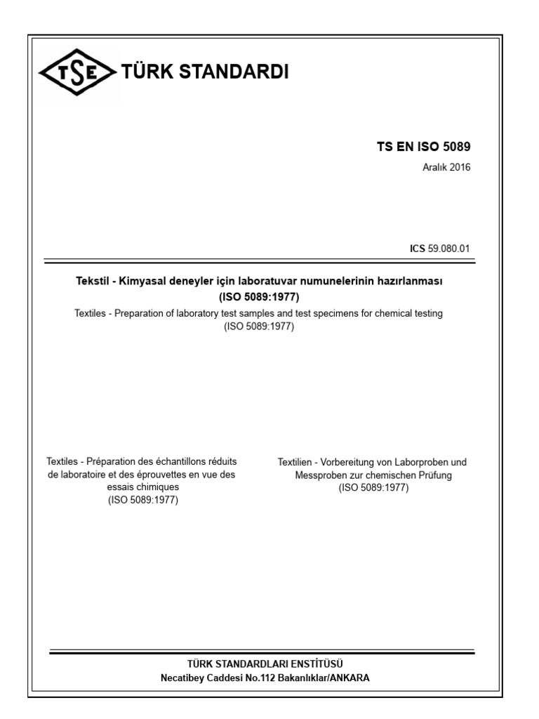 TS en Iso 5089 | PDF
