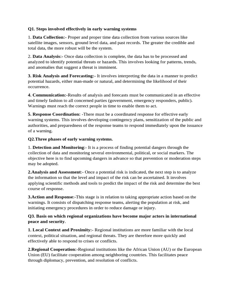 Bjs 4223-Early Warning and Conflict Prevention | PDF | Peacekeeping | Risk