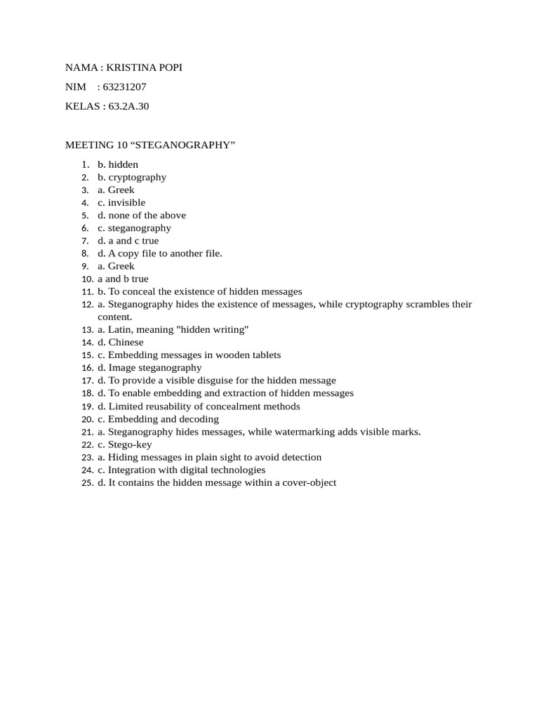 Answer Meeting 10-1 | PDF