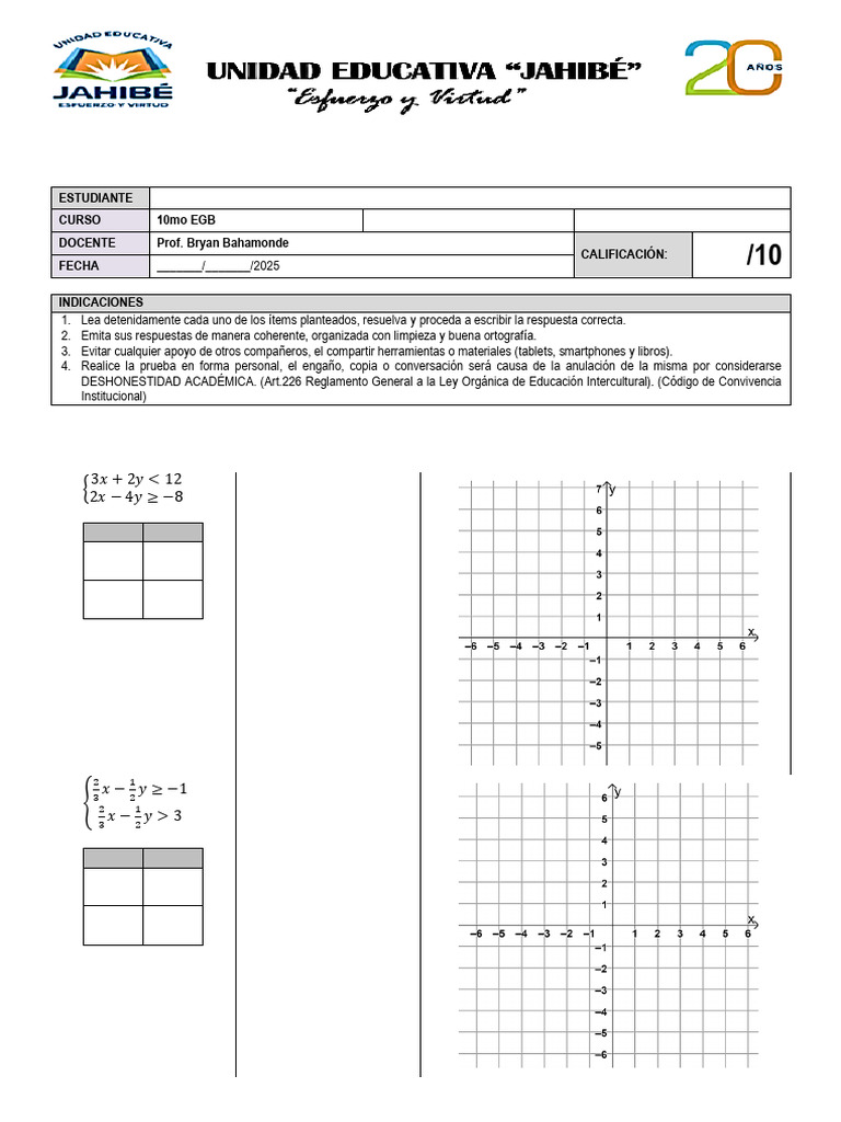 Ev. U4. 10mo EGB | PDF | Análisis matemático | Matemáticas