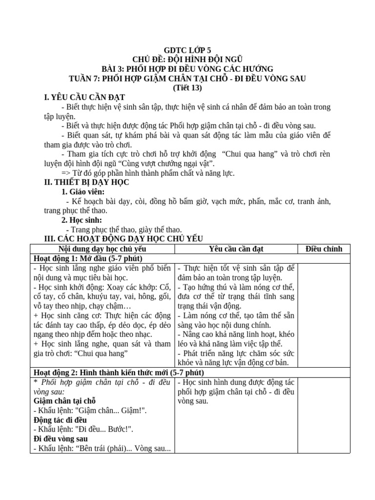 KHBD lớp 5 tháng 10 | PDF