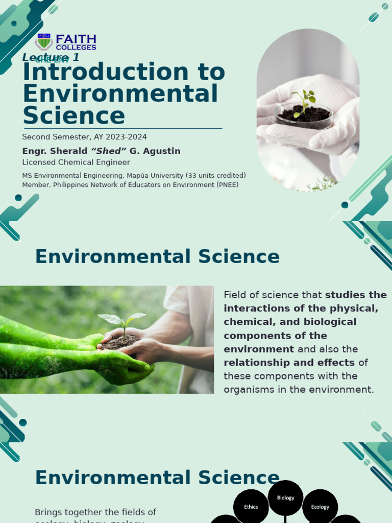 CHE-ENV Lecture 1 - Environmental Science | PDF | Ecosystem ...
