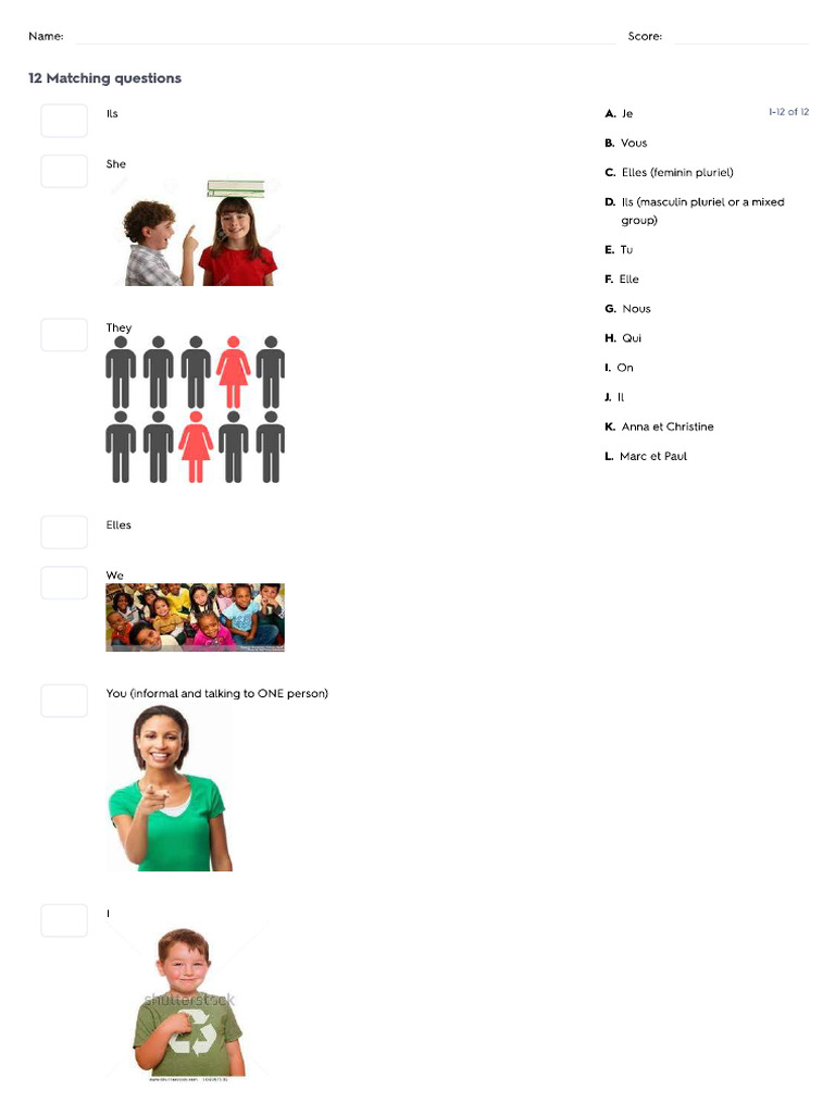 Les Pronoms Sujets | PDF