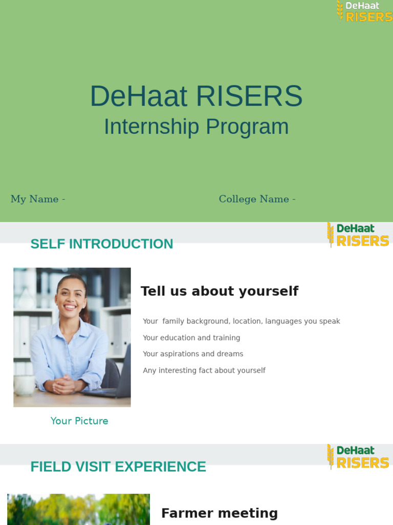 DeHaat Risers Summer Internship | PDF