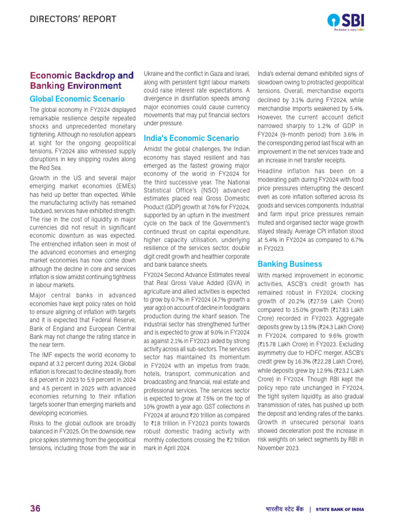 Director Report | PDF | Inflation | Banks