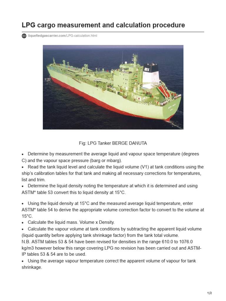 liquefiedgascarrier.com-LPG cargo measurement and calculation procedure ...
