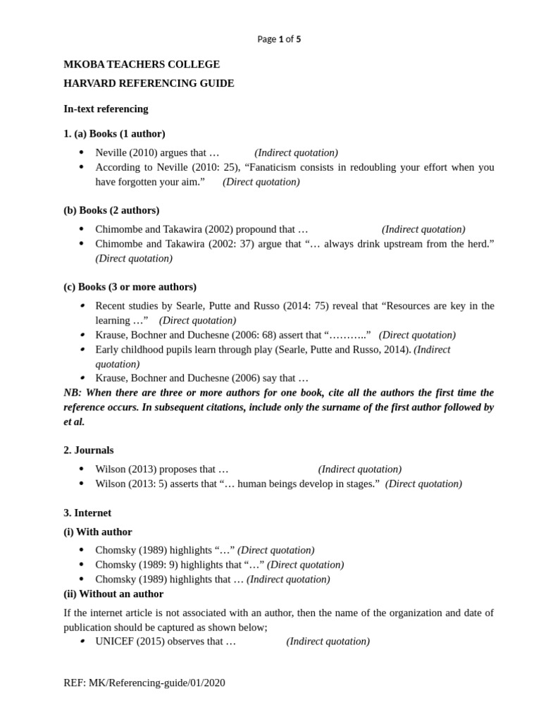 REFERENCING FINAL 2020 .RTF - Revised | PDF