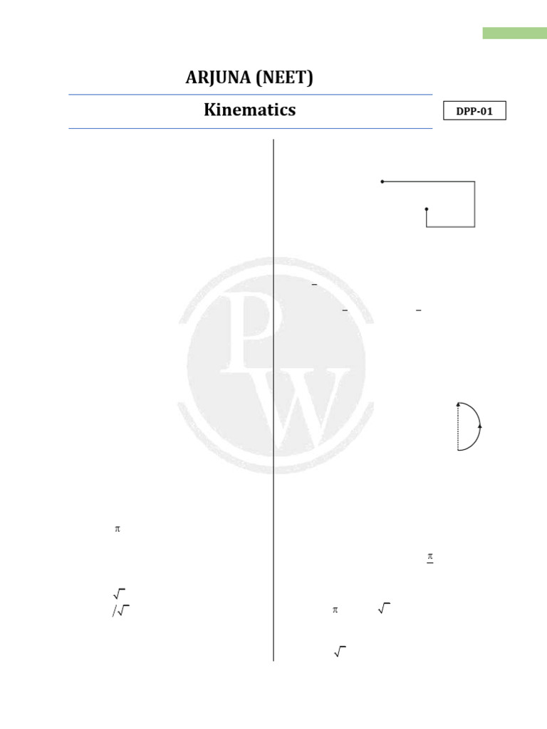 60d4ade47f4b85001121eaa3 - ## - Kinematics - DPP 01 | PDF | Mechanics | Motion (Physics)