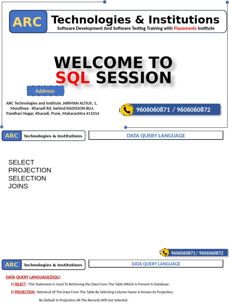 SQL - Data Query Language Upto Normal Operators | PDF | Programming Paradigms | Information ...