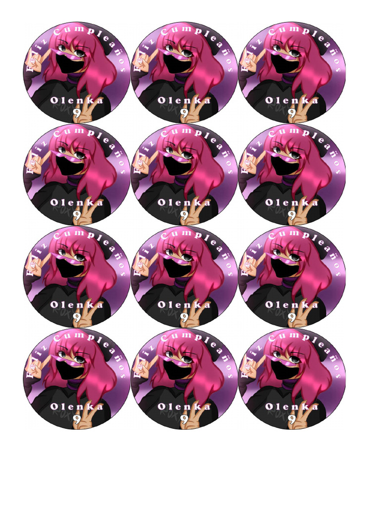 Stickers Cumple de Olenka | PDF