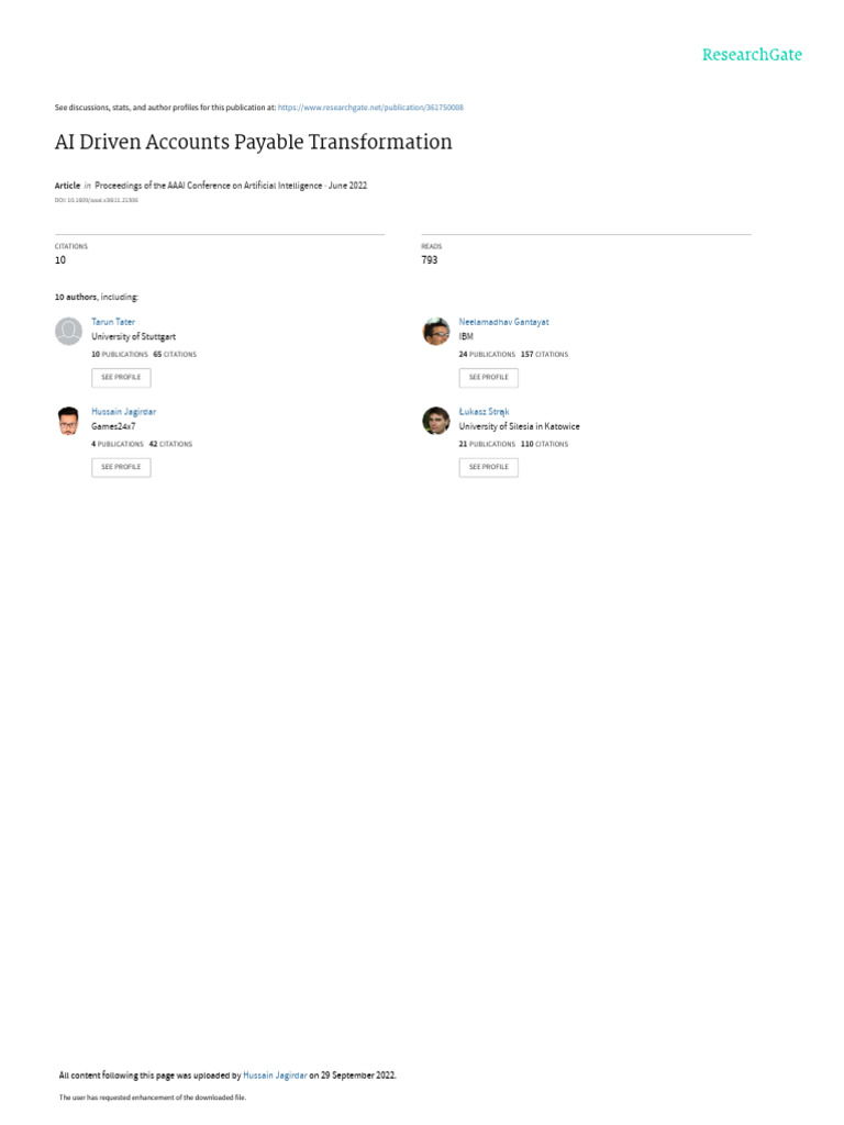 Ai Driven Accounts Payable Transformation Pdf Accounts Payable