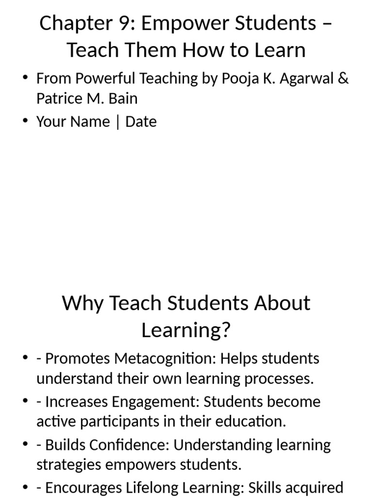 Powerful Teaching Chapter 9 | PDF | Learning | Recall (Memory)