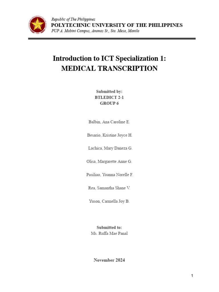 Medical Transcription Gr6 Written Report | PDF | File Transfer Protocol ...