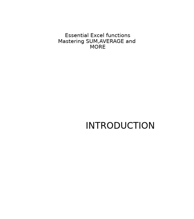 Mastering Excel Functions | PDF