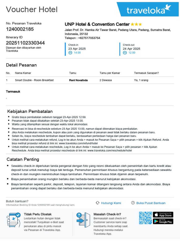 Harga UNP Hotel & Convention Center | PDF