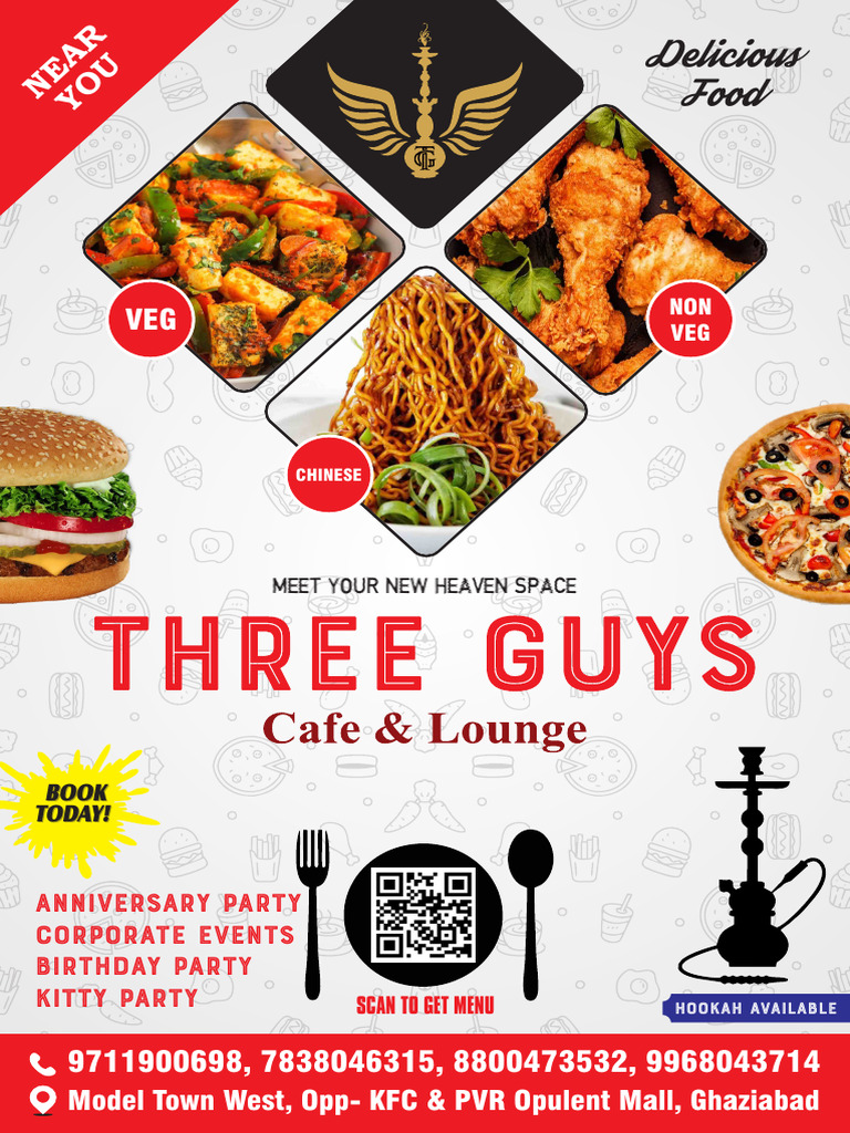 THREE GUYS_MENU CARD FRONT & BACK | PDF